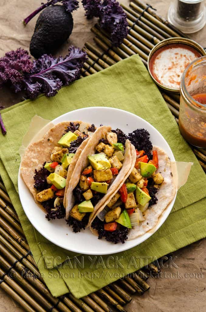 Sheet Pan Tofu Kale Tacos - Vegan Yack Attack