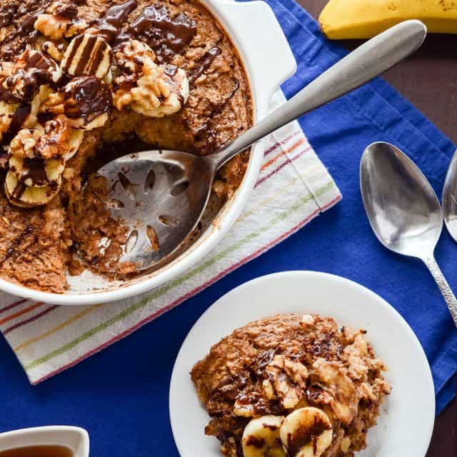 Chunky Monkey Baked Oatmeal - Vegan Yack Attack