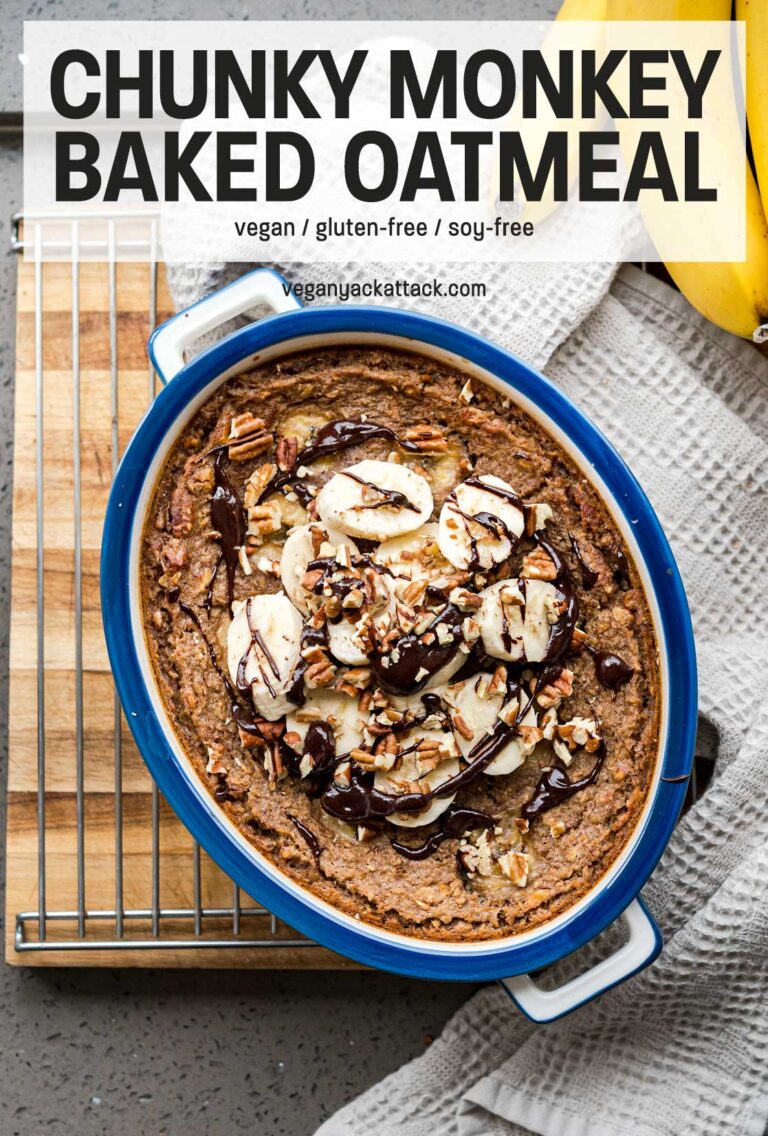 Chunky Monkey Baked Oatmeal - Vegan Yack Attack