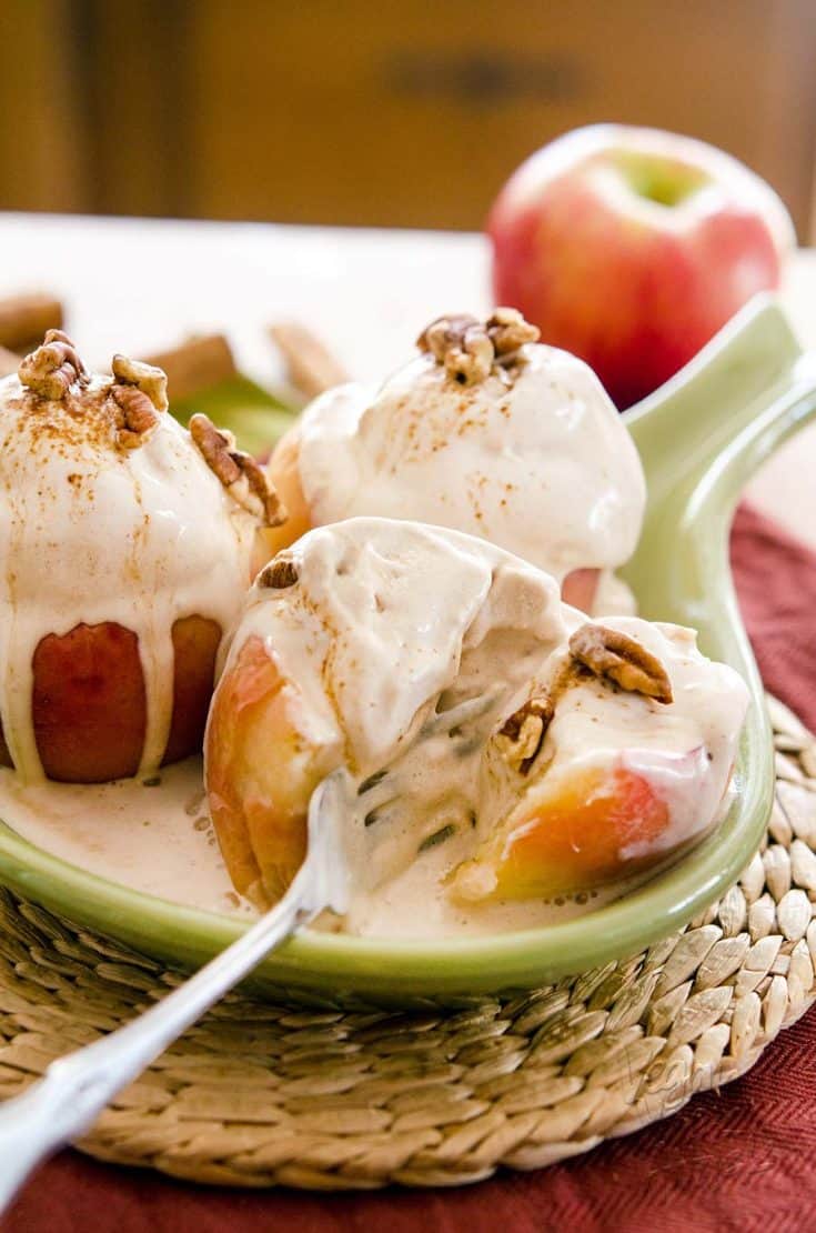 Easy Baked Apple Cinnamon Sundaes with No-Churn Ice Cream