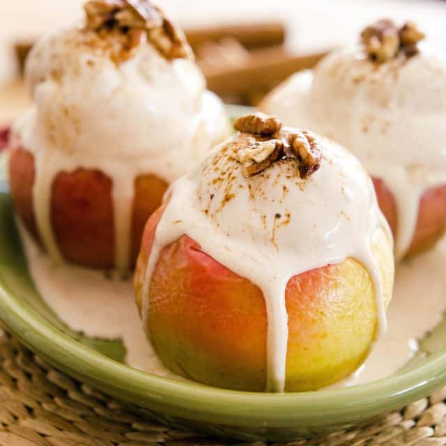 Baked Apple Cinnamon Sundaes - Vegan Yack Attack