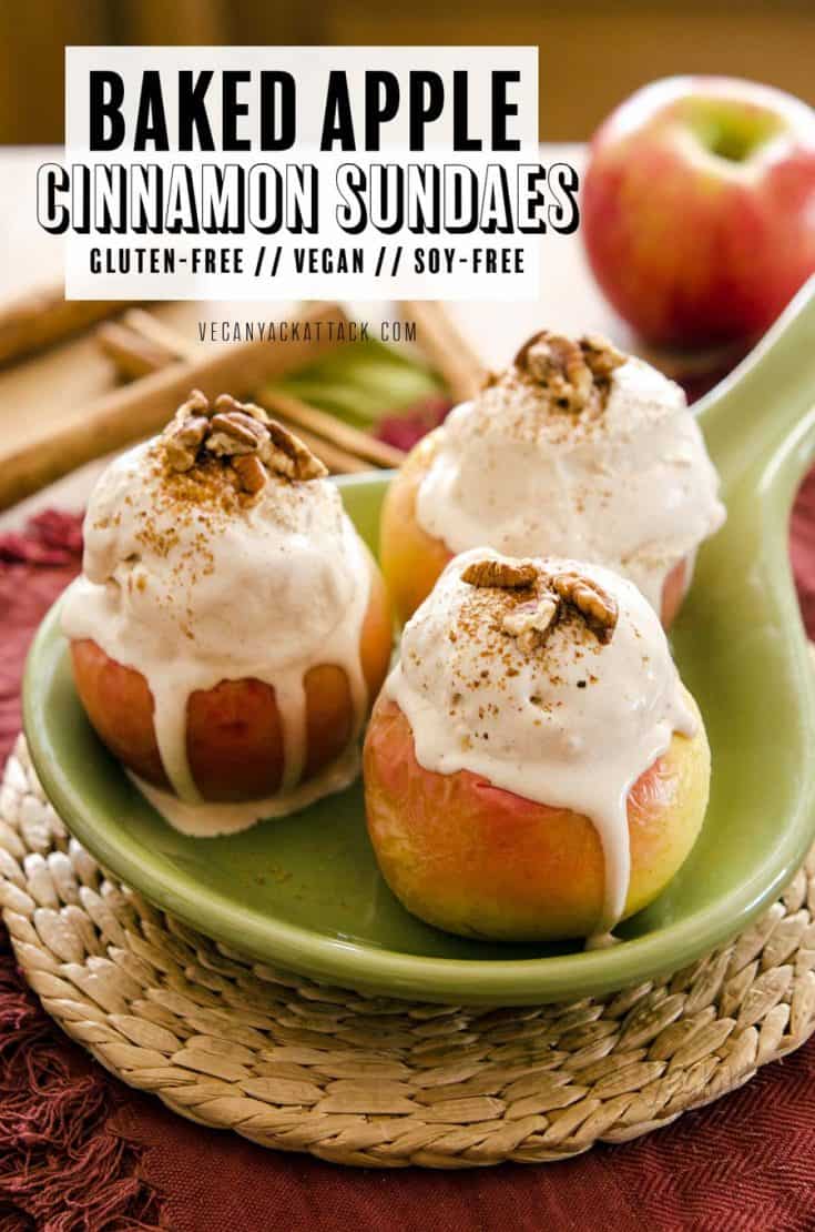Easy Baked Apple Cinnamon Sundaes with No-Churn Ice Cream