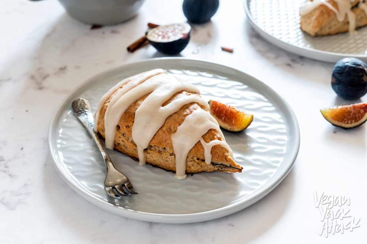 Vegan Glazed Figgy Maple Scones - Vegan Yack Attack